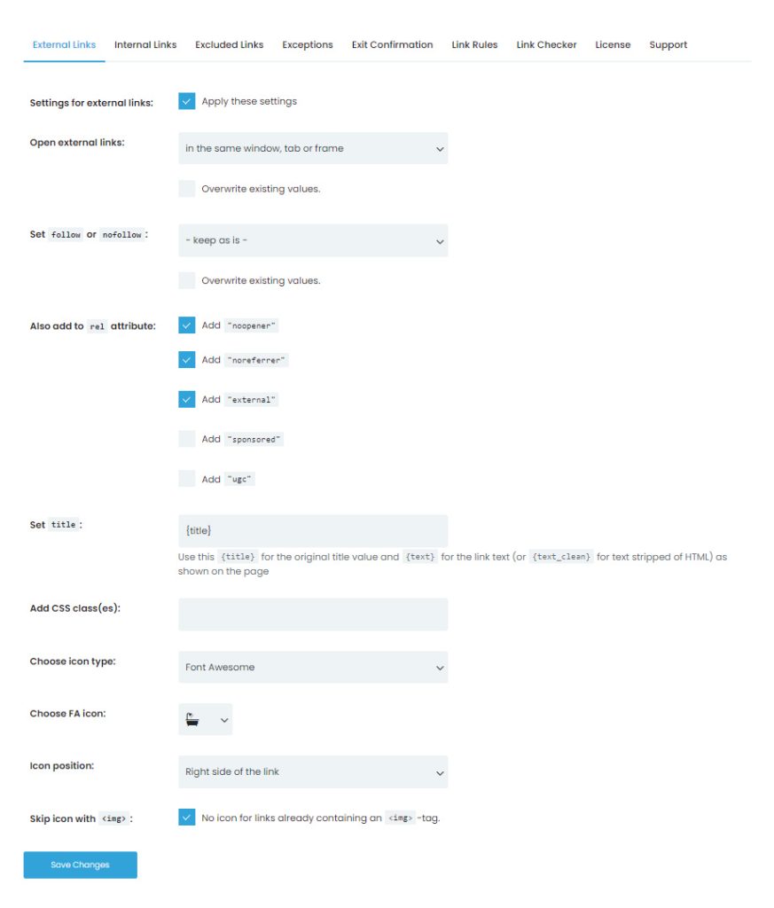 External Links – WP Links