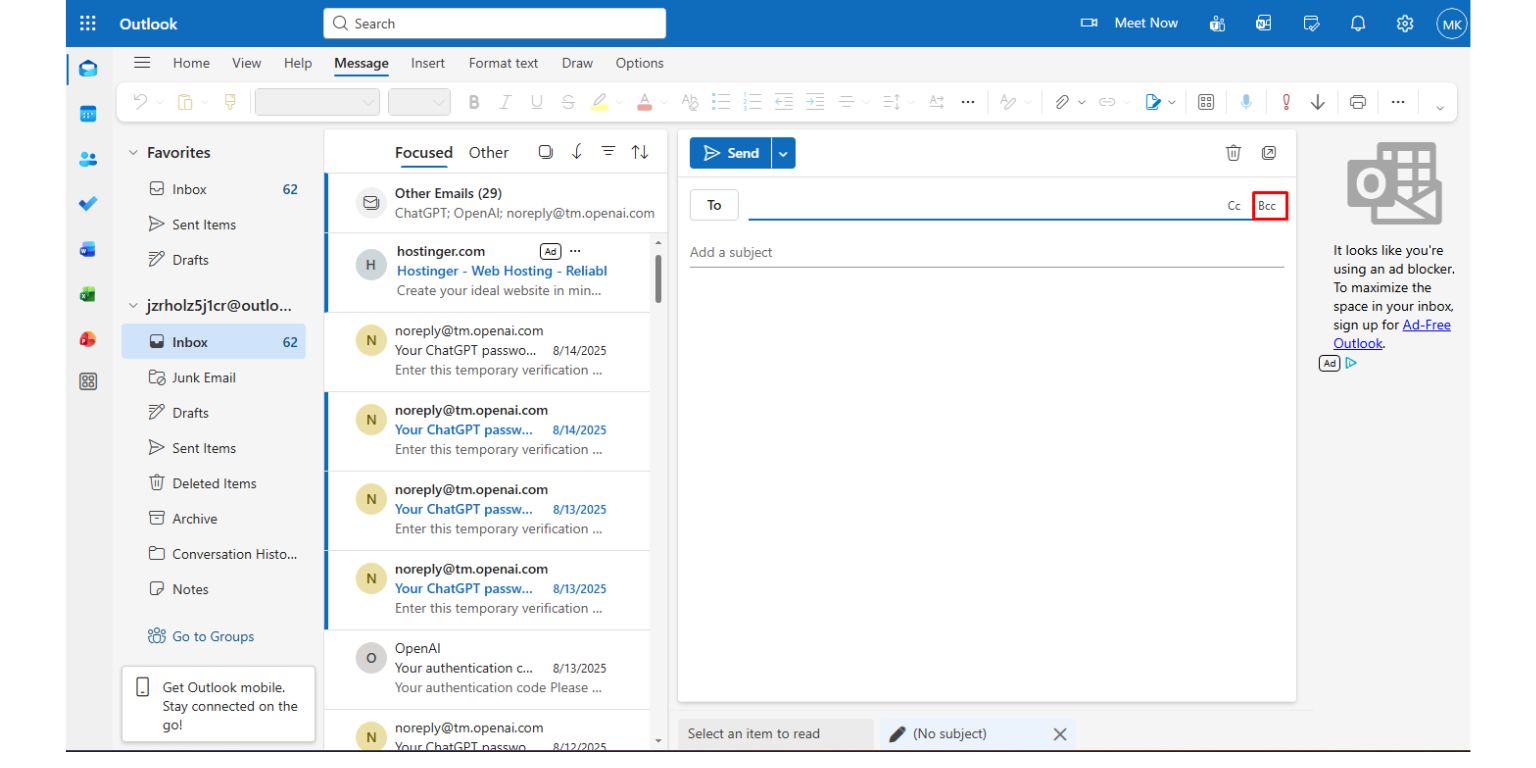 How to Add BCC in Outlook: A Step-by-Step Guide